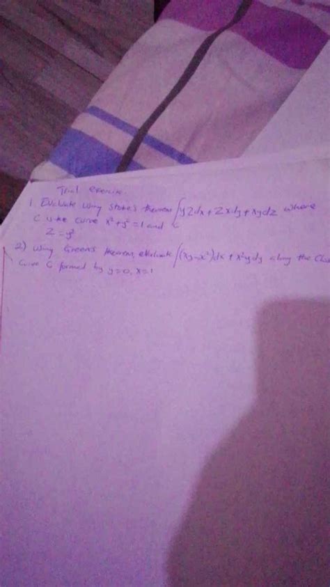 Trial Exercise Evaluate Using Stokes Theorem Int Y2 Dx 2x Dy Y D