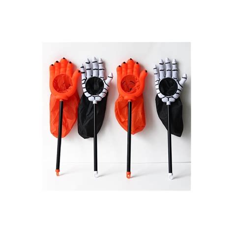 Szín Fekete Szellem Hosszú Bot Tenyér Formájú Halloween Cukorka Táskák Gyerekeknek Trükkök