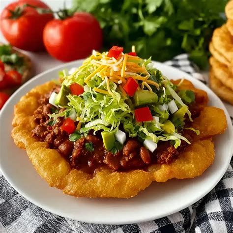 Homemade Navajo Taco Indian Fry Bread Crispy And Comforting