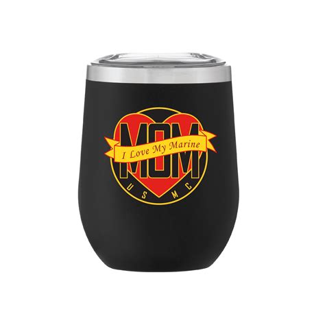 Marine Corps 12oz Double Wall Tumbler Usmc Mom Black I Love My Mar