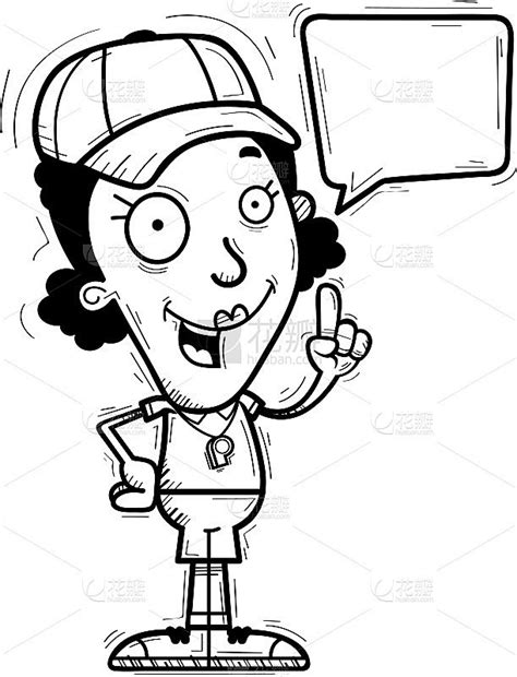 卡通黑人女教练谈话