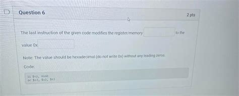 solved for the next 5 questions use the following register