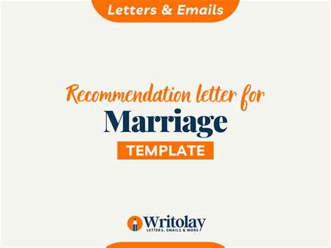 Marriage Recommendation Letter 4 Templates Writolay