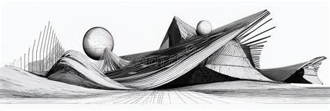 Abstract 3d Architecture With Curved And Angular Shapes Stock Illustration Illustration Of