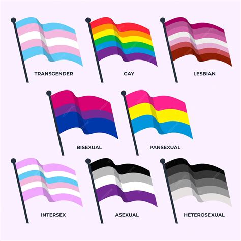 Colección Plana De Banderas Del Mes Del Orgullo Lgbt Vector Gratis