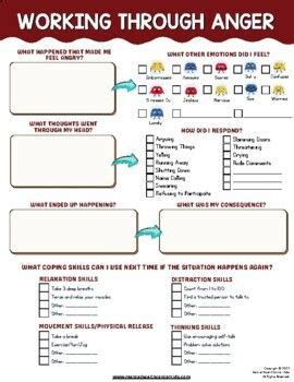 Anger Management Worksheet Working Through Anger Coping Skills