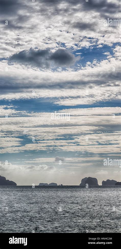 In Philippines Island The Pacific Ocean Clouds And Lights View From A