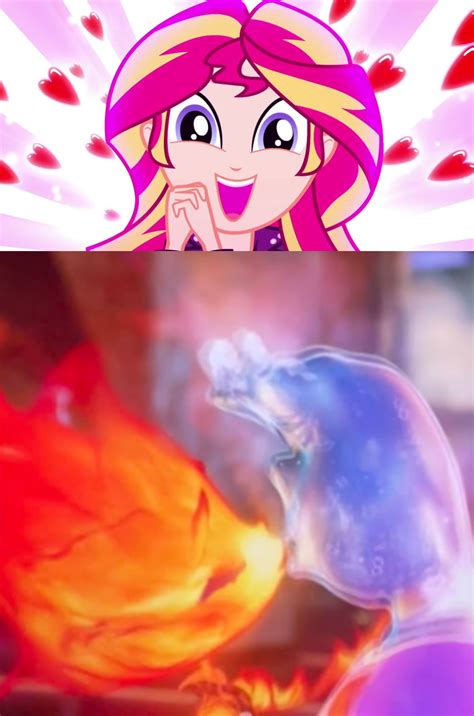 Sunset Shimmers Happy At Ember And Wade Kiss By Geononnyjenny On