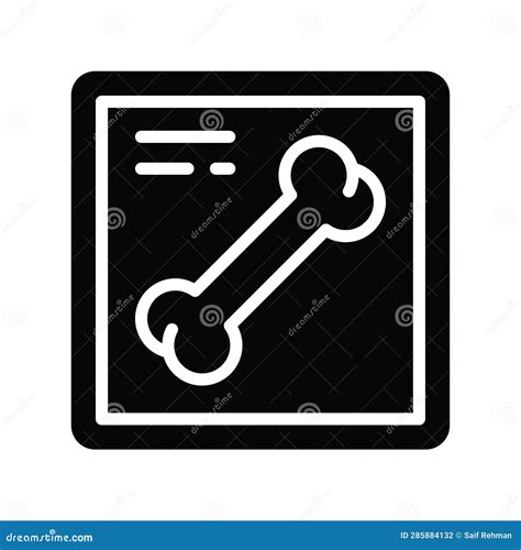 Bone Xray Vector Solid Icon Design Illustration Medical Symbol On