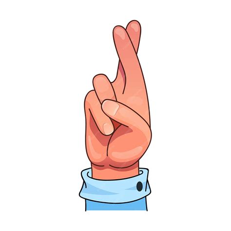 Premium Vector Cross Your Fingers Or Fingers Crossed Hand Gesture In