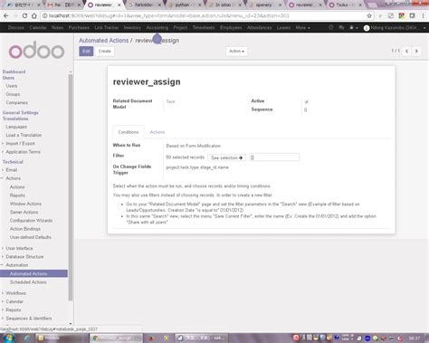 Python In Odoo 10 Using The Ui I Cannot Get My Server Action