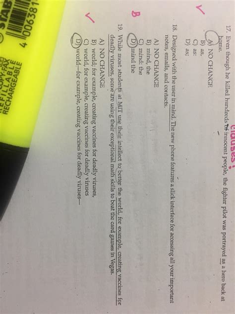 what s the difference if we use commas instead of dashes for question 19 i mean what s the
