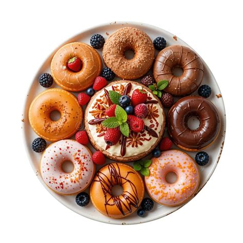 Delicious Dessert Platter Featuring Assorted Donuts And Creamy Tiramisu