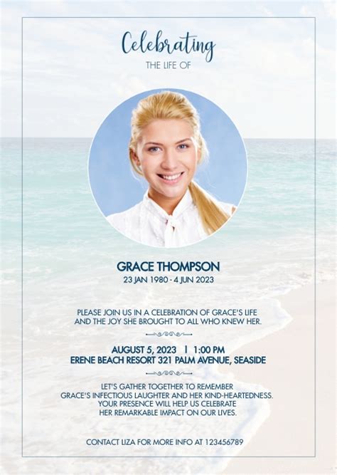Celebration Of Life Template Postermywall