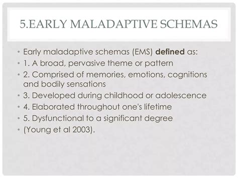 Lecture 2 Schema Therapy Overview And Early Maladaptive Schemas Pptx