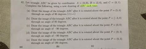 Solved Let Triangle ABC Be Given By Coordinates Chegg