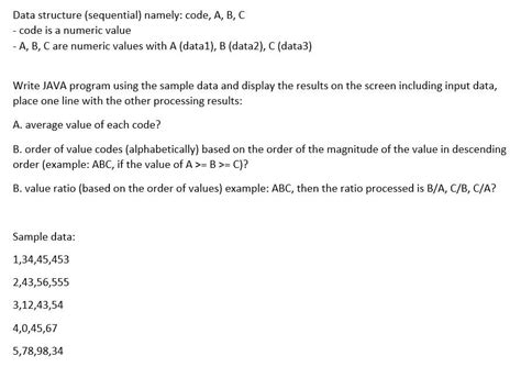 Solved Data Structure Sequential Namely Code Abc