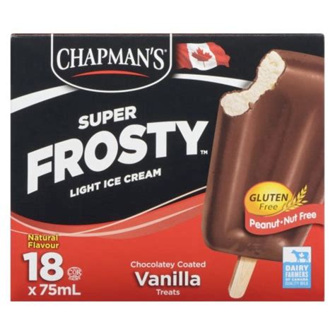 Chapmans Super Frosty Vanilla Ice Cream Bars 18x75ml Canadian Goodness