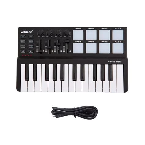 Imeish Midi Controller Portable Mini 25 Key Usb Keyboard And Drum Pad Midi