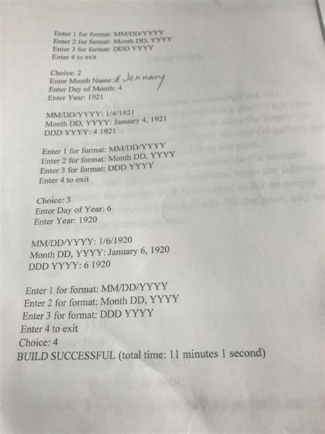 Solved Ate Class Create Class Date With The Following