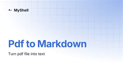 pdf to markdown myshell