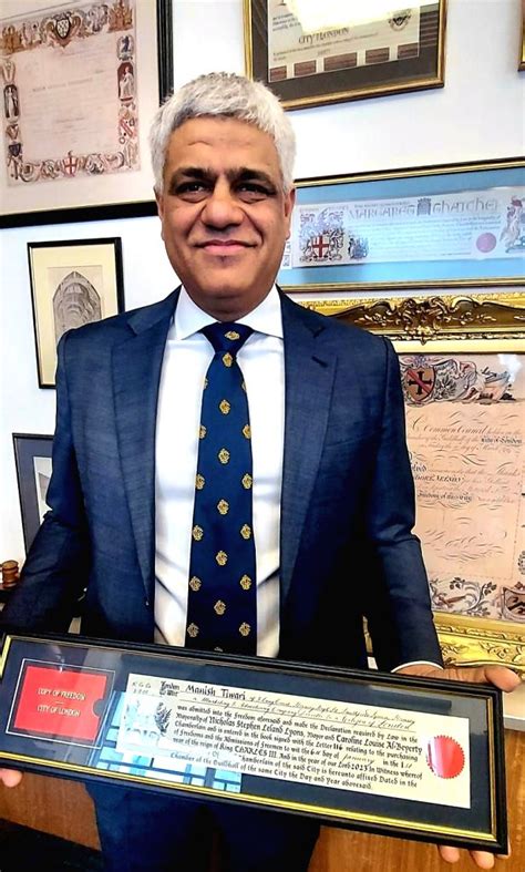 India Born Manish Tiwari Gets Freedom Of The City Of London Title