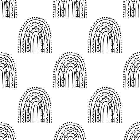 Premium Vector Seamless Pattern With Rainbow Doodle For Decorative
