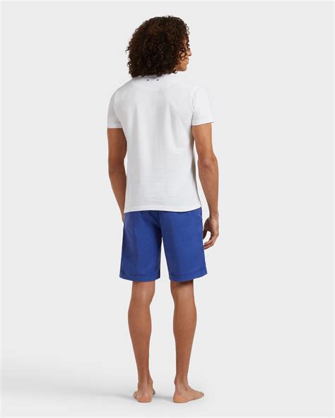 Men Organic Cotton T Shirt Whales White Vilebrequin