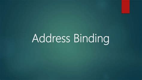 Address Binding Load Time Run Time Compile Time Pptx