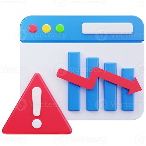 Warning Analytics Decrease Chart 3d Illustrations 79275628 Png