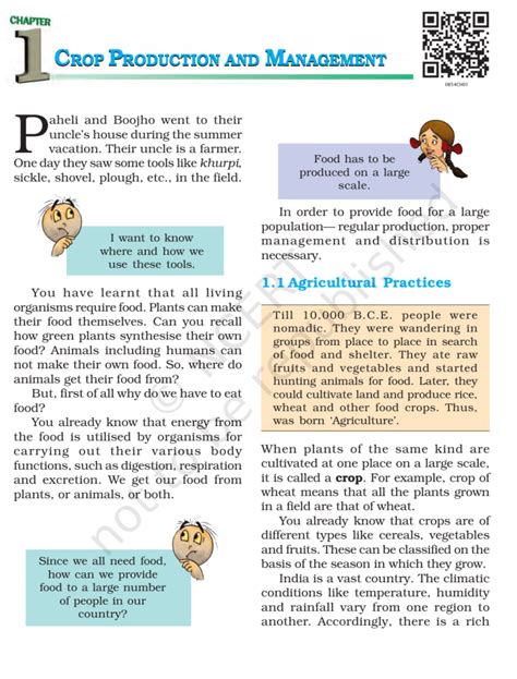 NCERT Book Class Science Chapter Crop Production And Management