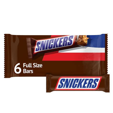 Snickers Full Size Chocolate Candy Bars 11 16 Oz 6 Pack