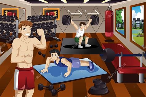 Gente Haciendo Ejercicio En Un Gimnasio Stock Vector By ©artisticco