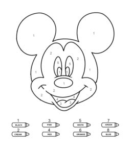 Mickey Mouse Color By Number Printables