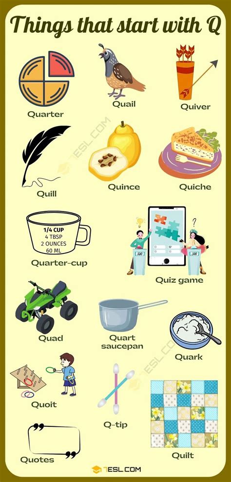 Things That Start With Q In English • 7esl Good Vocabulary English