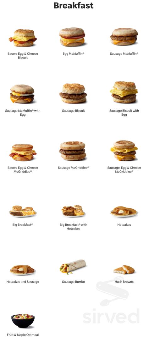Menu For Mcdonalds Phoenix Az Sirved