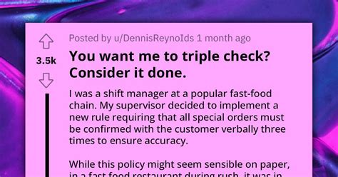 Shift Manager Shares How Supervisor S Triple Checking Rule Caused Chaos In The Fast Food Chain