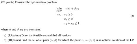 Solved Points Consider The Optimization Problem Chegg