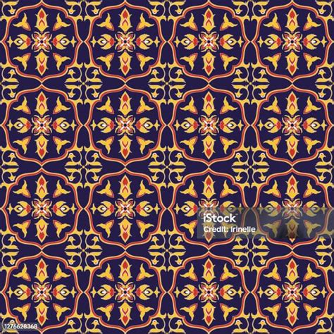 바로크 장식과 원활한 스페인어 타일 패턴 벡터 포르투갈 어줄레호 멕시코 탈라베라 이탈리아 마졸리카 0명에 대한 스톡 벡터 아트 및 기타 이미지 Istock