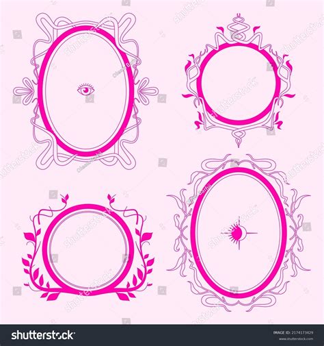 Set Modern Style Round Frames Posters Stock Vector Royalty Free