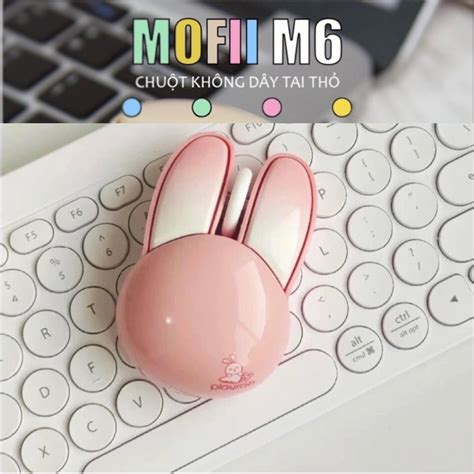 ChÍnh HÃng Chuột Không Dây Bluetooth Tai Thỏ Cute Dễ Thương Mofii M6