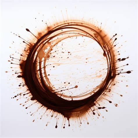 Círculo Raspado De Café Salpicado Con Pintura Marrón Generativa Ai Foto Premium