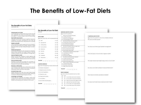 The Benefits Of Low Fat Diets Made By Teachers