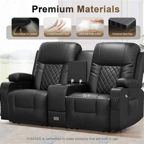 Loberfve Large Loveseat Recliner Black Pu Leather