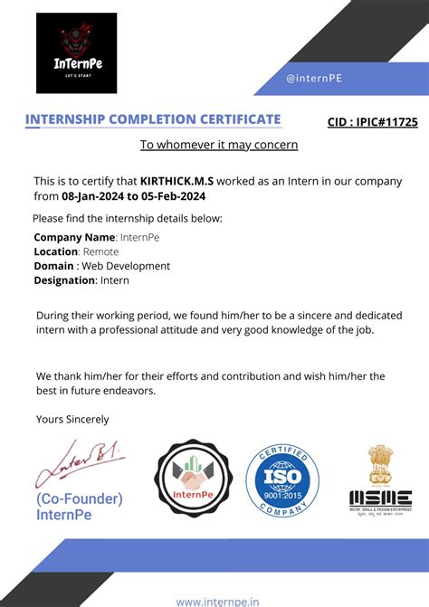 kirthick selvarasan m on linkedin internshipcompleted newbeginnings