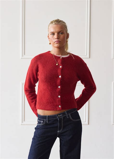 The Elsa Cardigan Red Minka Dink London