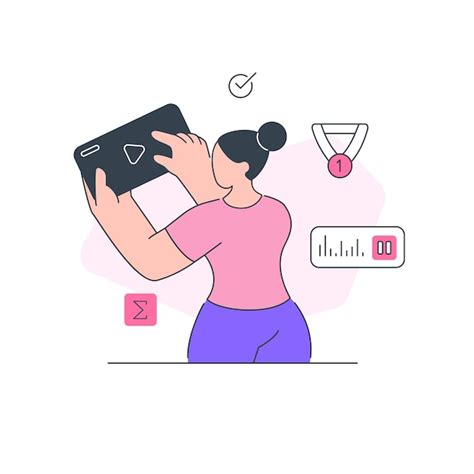 Premium Vector Female Watching Video Lesson Online Classes