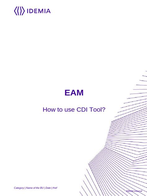 Eam User Guide 01 How To Use Cdi Tool Pdf Menu Software