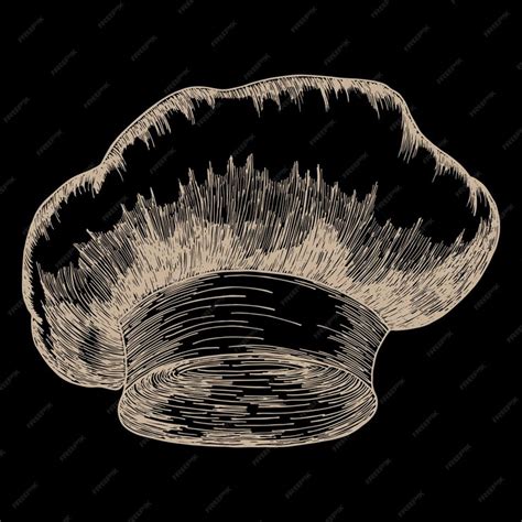 Premium Vector A Simple Chef Hat Icon Handdrawn On A Black Background For Logos Websites And