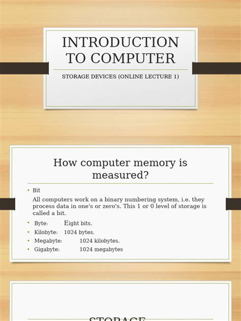 Introduction To Computer Storage Devices Pdf Random Access Memory Computer Data Storage